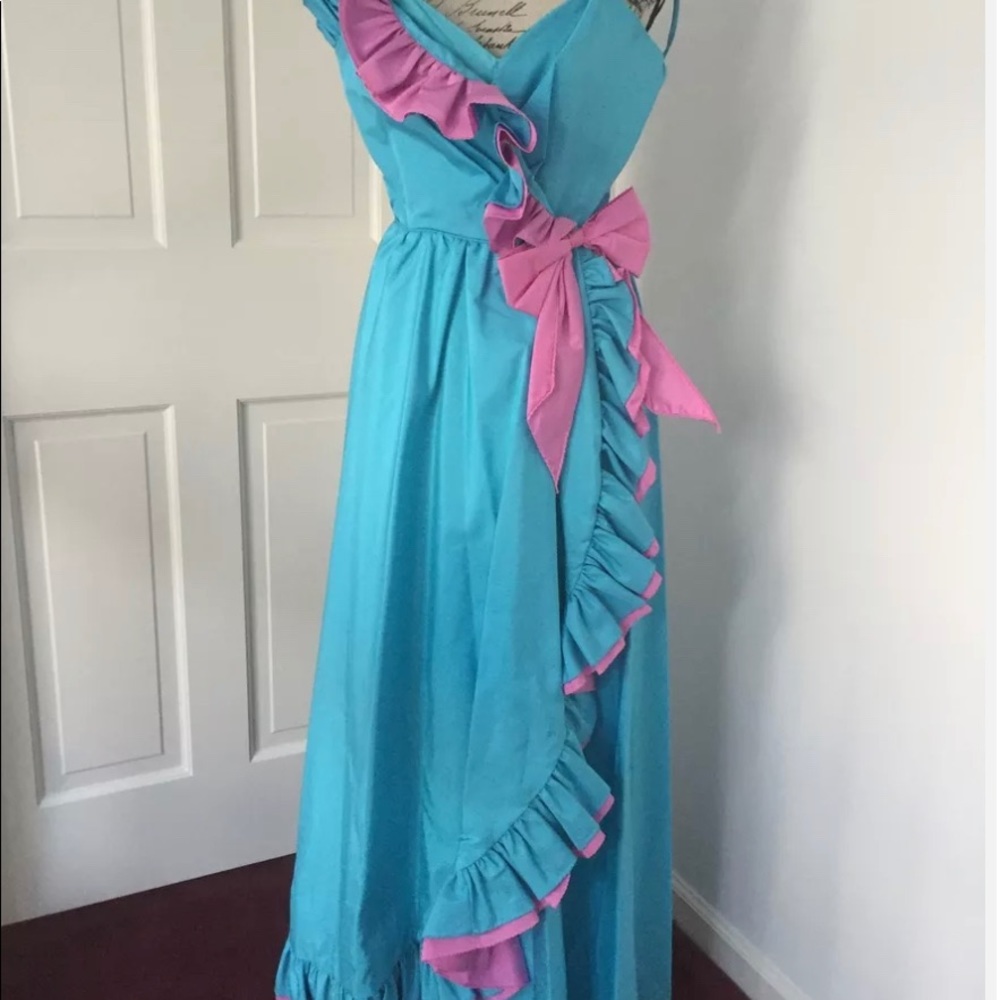 80s Vintage Prom Party Evening Dress - Gem